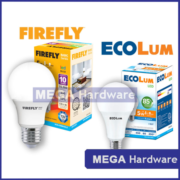 Firefly Ecolum LED Light Bulb Daylight Warm White Cool White 5W 7W 9W ...