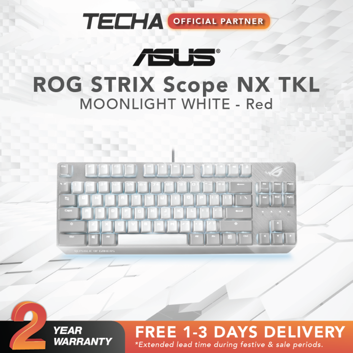 [FAST SHIP] ASUS ROG Strix Scope NX TKL Moonlight White Keyboard - Red ...