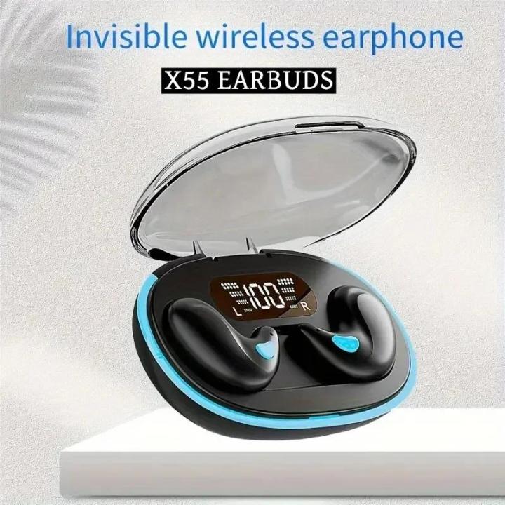X55 Sleeping Earbuds Wireless Mini Headphones For Work TWS Bluetooth ...