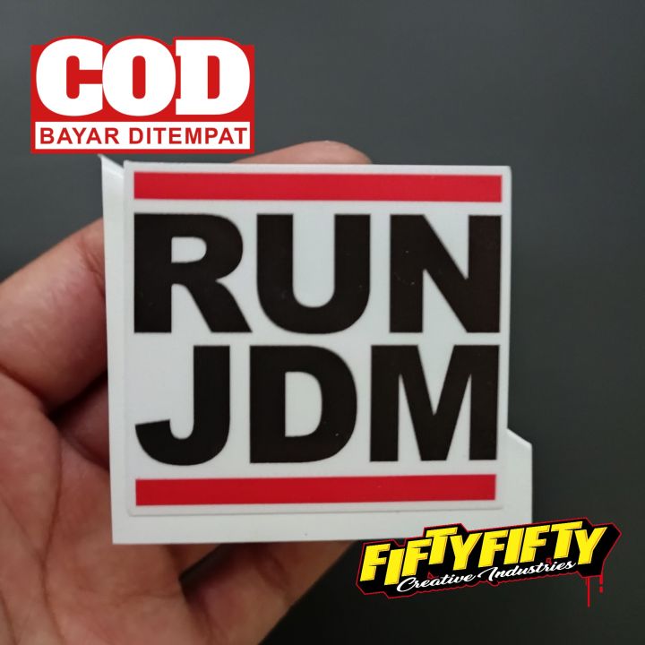 Stiker Print Cut RUN JDM Stiker Printing Laminasi Glossy Stiker Motor ...