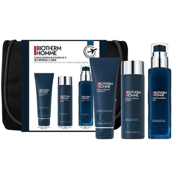 BIOTHERM Homme F.S. Power of 3 Set (Cleanser 125ml+Lotion 200ml+Gel ...