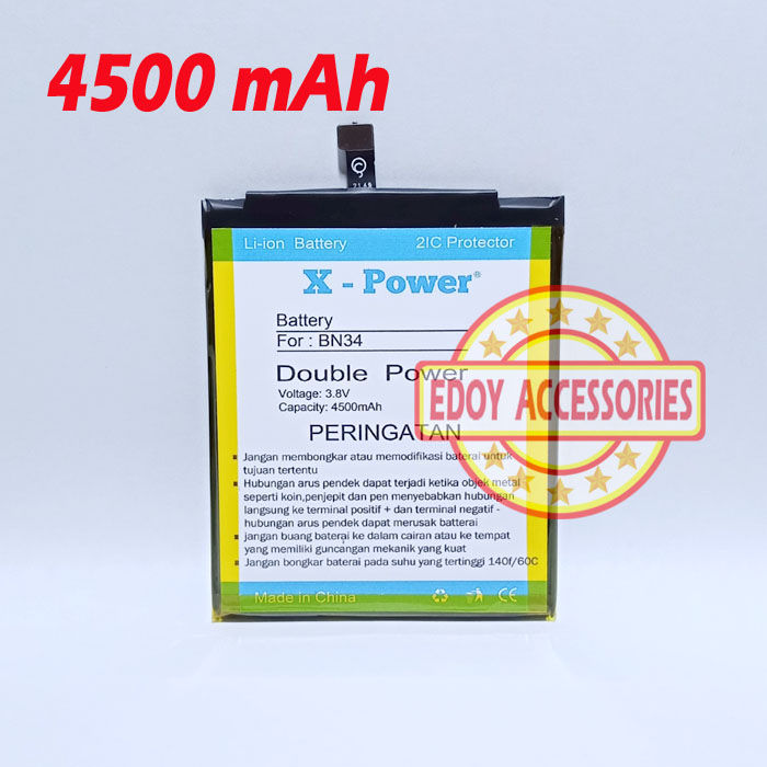 Batre Xiaomi Redmi 5A BN34 Double Power Batu Baterai Battery Tanam NEW ...