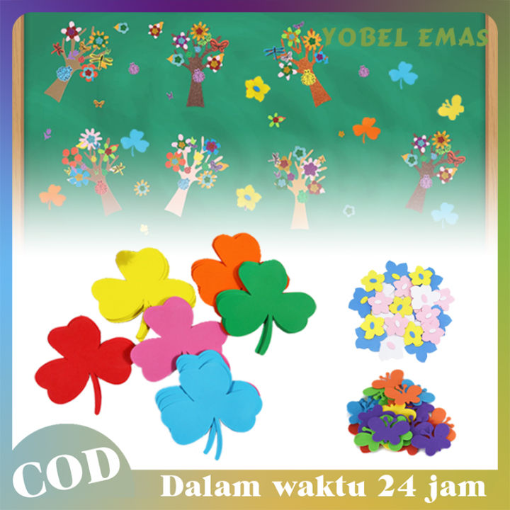 Dekorasi Busa EVA Hiasan Dinding Kelas Dinding Kartun Bunga Stiker ...