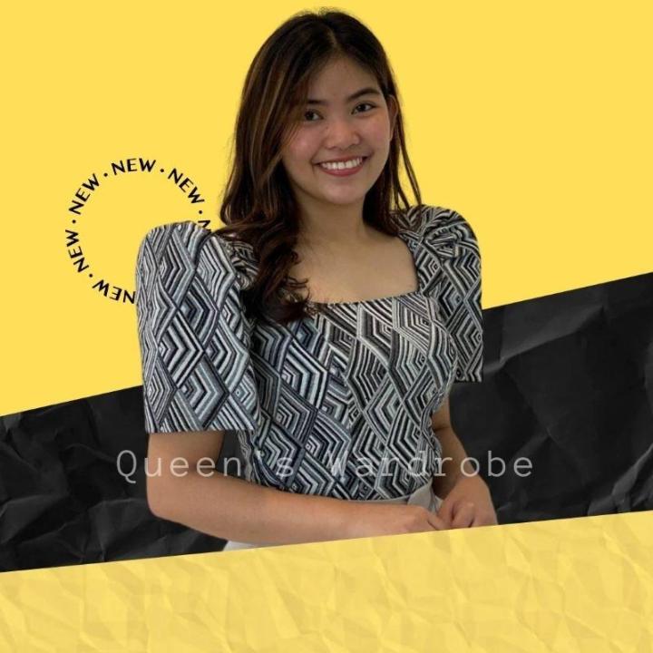 [Genuine] Square Neck Inabel Ilocos Modern Filipiniana | Lazada PH