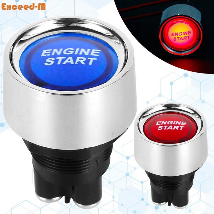 12V 50A Push Button Switch Mini Round Momentary Push Button Switches with LED Light Engine Start ...