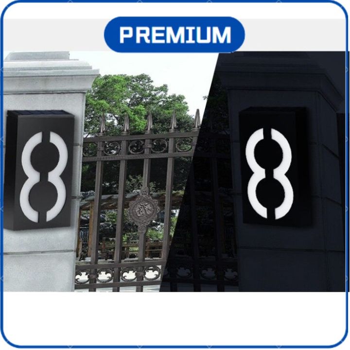 🌟PREMIUM🌟1PCS RM5 Solar Power LED Number Sign Light Door Address Digits ...