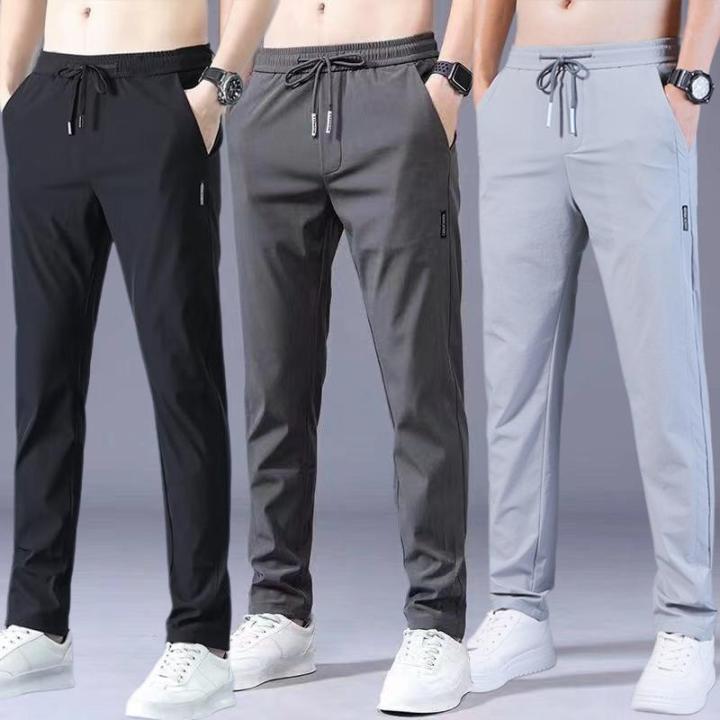 Buy 1 Take 1 Solid Color Basic Plain Sweatpants Casual Slim Fit Korean Straight Elastic ...