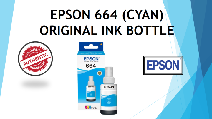 Epson 664 Cyan (T6642) Ink Bottle 70 ml | Lazada PH