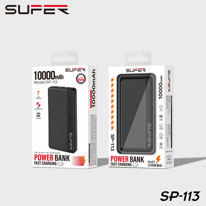 💯Original SUPER SP-113 10,000mah Power Bank | Lazada