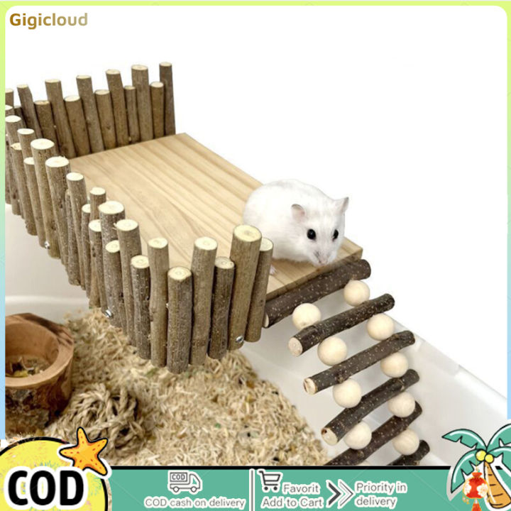 Natural Wooden Hamster Climbing Toys Exercise Activity Climbing ...