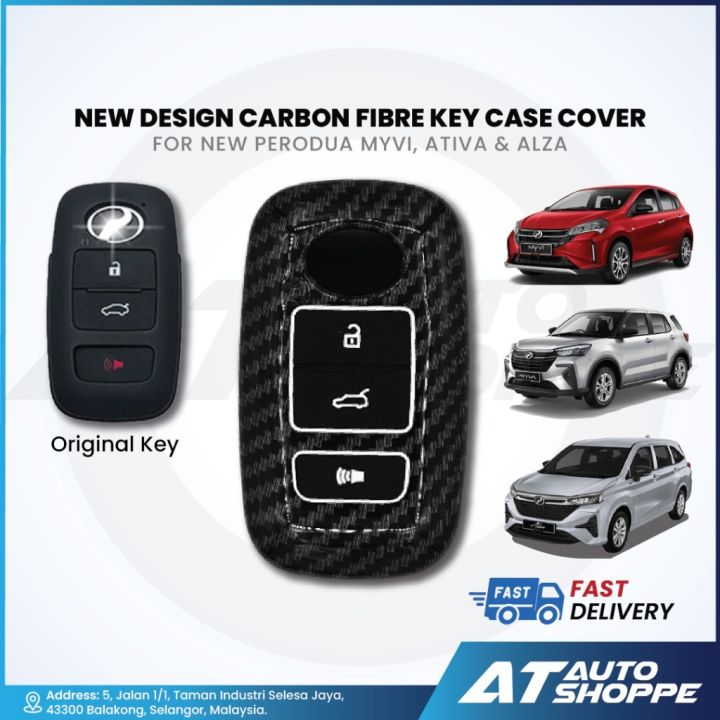 Carbon Fibre Key Cover Perodua Myvi Ativa Alza Axia Luxury Premium ...