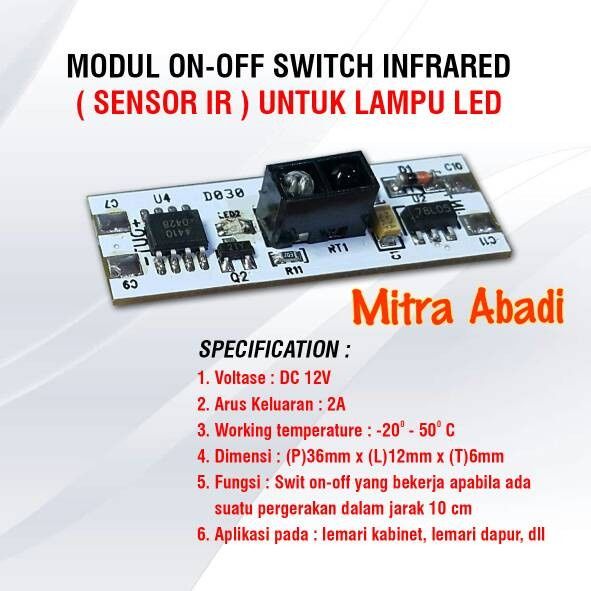 Modul Sensor ON-OFF Switch INFRARED LED (Sensor IR) 2A DC 12V | Lazada Indonesia