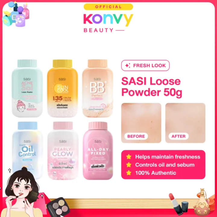 SASI Loose Powder 50g (Long-Lasting, Flawless, Shine-Free, Oil-Free ...