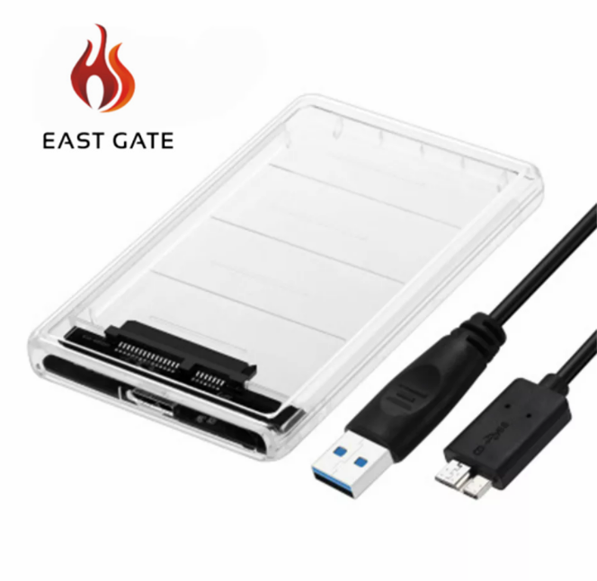 EAST GATE USB 3.0 Transparent Internal HDD Enclosure SSD Case 2.5 ...