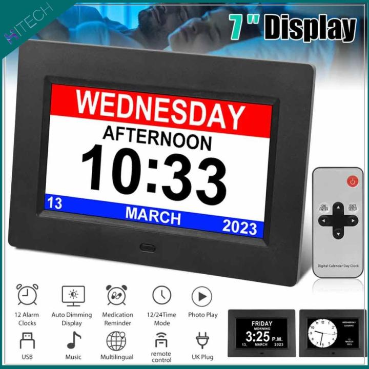 Digital Alarm Clock Day Date Calender for Memory Loss Dementia Elderly ...
