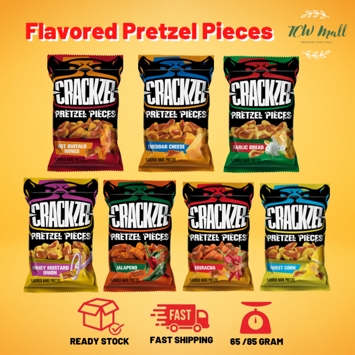 CRACKZEL Flavored PRETZEL Pieces 85g x 5 Flavors | Lazada