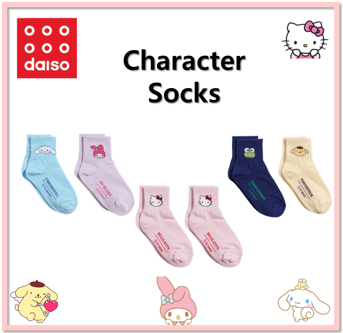 [DAISO KOREA] Character Sanrio Kids heavy wool Socks 2Set 3Type ( 4-6 ...