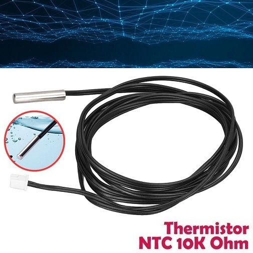 Thermistor NTC Temperature Sensor Suhu Probe Cable Lead 100cm 10K 1% ...