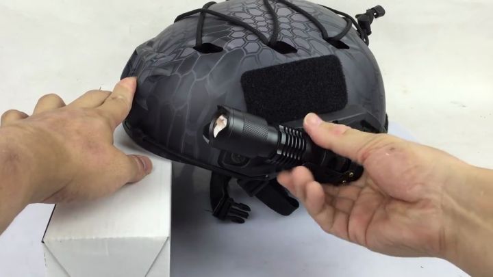 Green Travel Flashlight Bracket Helmet Clip Adapter Quick Release ...