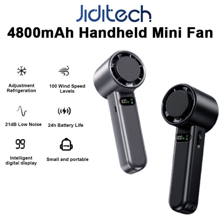Jiditech Handheld Fan 4800mAh High -speed Type-C Handheld Fan 100 Speed ...