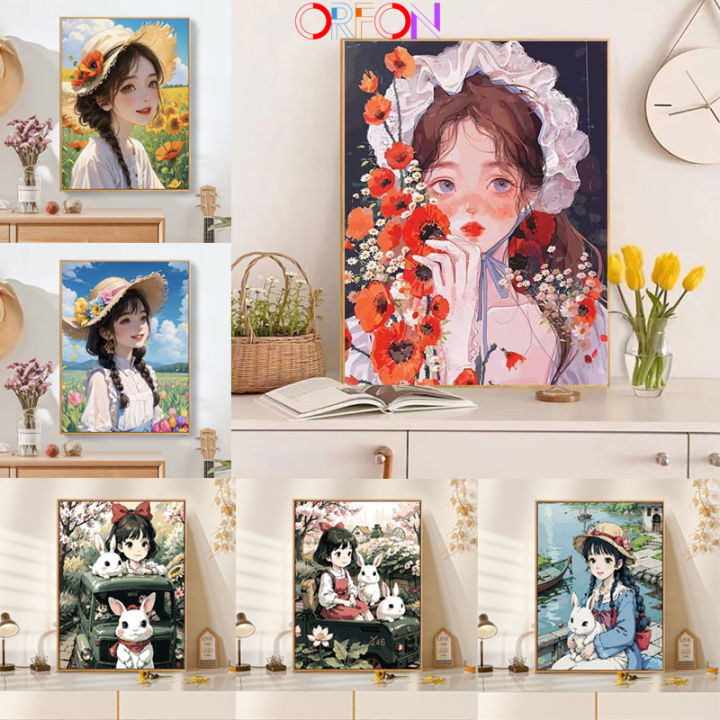 Orfon Tranh số hoá chibi dễ thương Tự làm Khung 40x50 cm | Lazada.vn