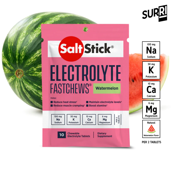 SaltStick Electrolyte FastChews Watermelon เม็ดเคี้ยวเกลือแร่ ป้องกัน ...
