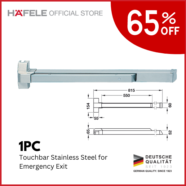Hafele Touch Bar Stainless Steel 304 for Din Left/Right Hand Use for ...