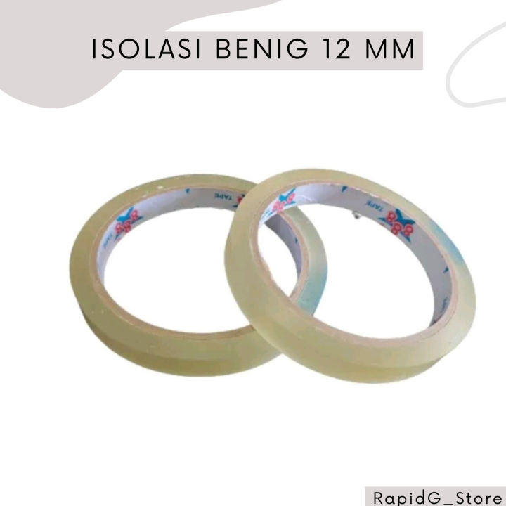 12 Pcs Isolasi Solasi Solatip Bening Kecil 12 MM X 72 Yard | Lazada ...