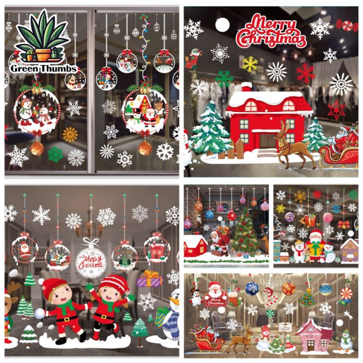 Merry Christmas Window Decals Glass Stickers Christmas Wall Sticker ...