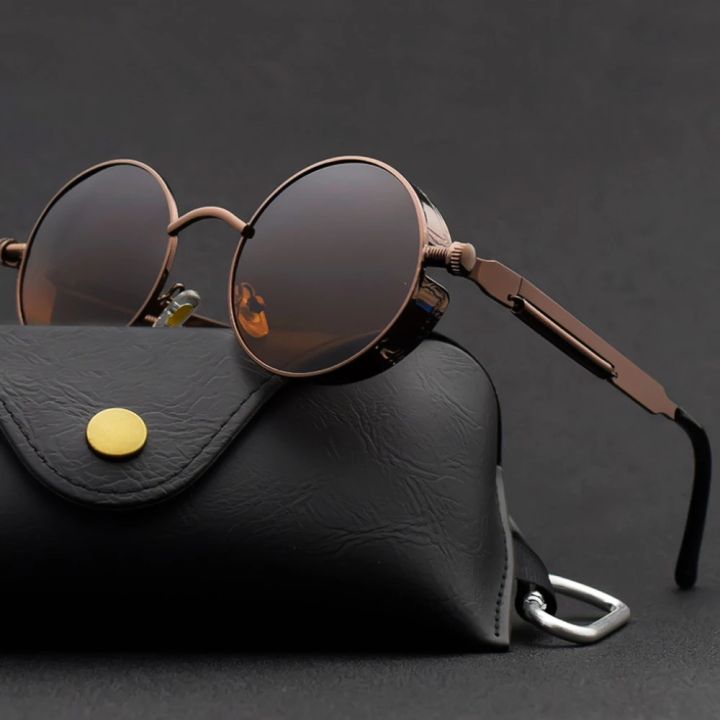 Classic Gothic Steampunk Sunglasses Polarized Men Women Brand Designer
