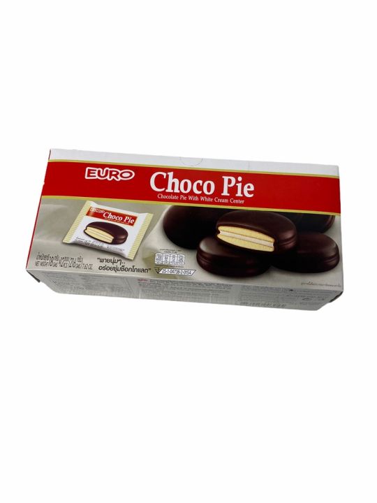 EURO CHOCO PIE Chocolate Pie White Cream 18g,ยูโร่ ซ็อกโกพาย ไวท์ซ็อกโก ...