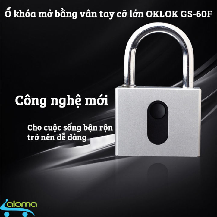 Ổ khóa vân tay cỡ lớn OKLOK GS60F bằng thép không gỉ chống nước chống ...