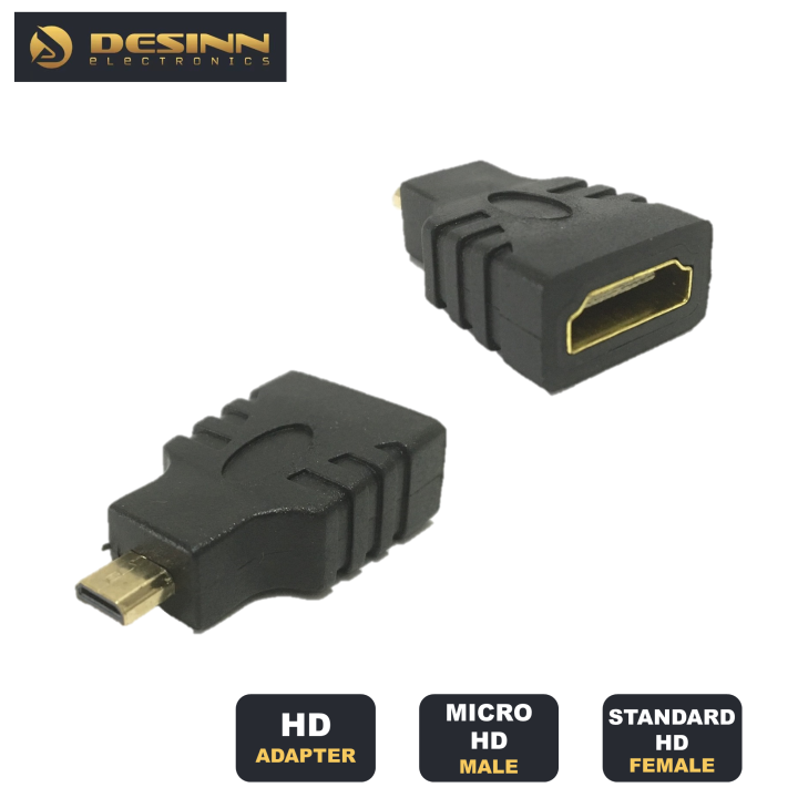 Micro HD Male Adapter to Standard HD Female (Black) | Lazada