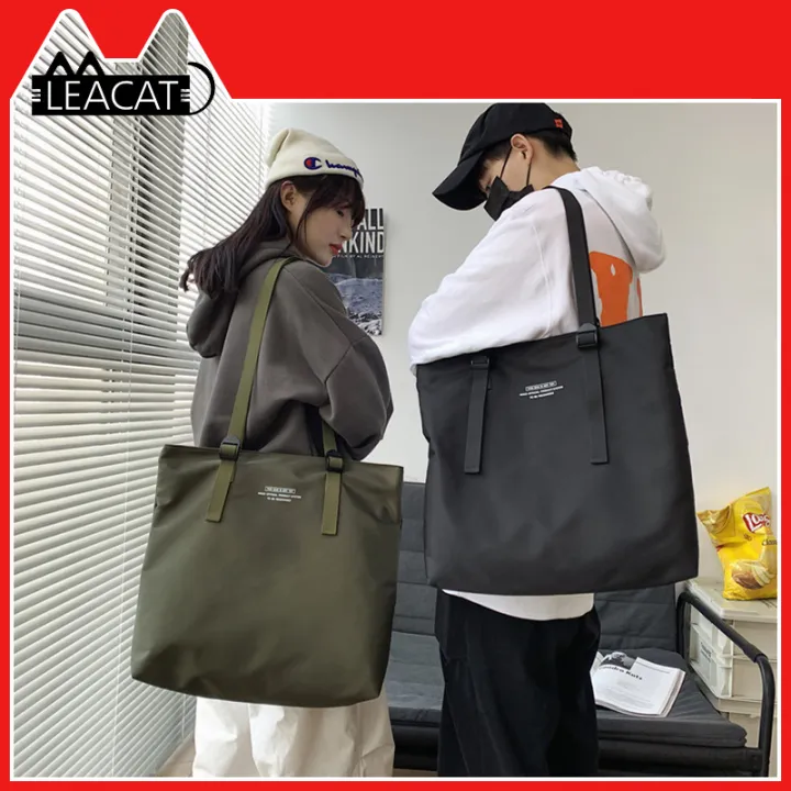 Leacat Tote Bag Nylon Waterproof fashion Korean Hip hop street bag ...