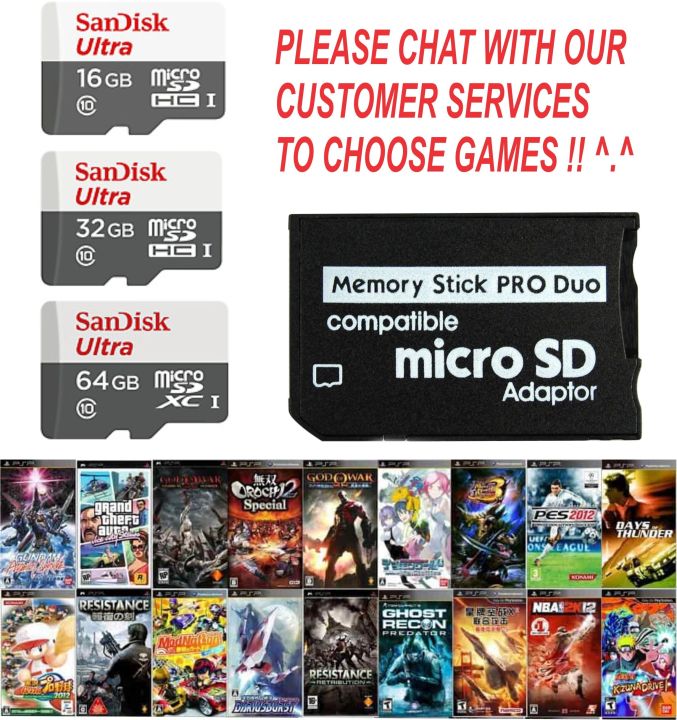 PSP GAMES MEMORY CARD FREE GAMES FREE PRO DUO ADAPTER. OVER 1000 PSP ...