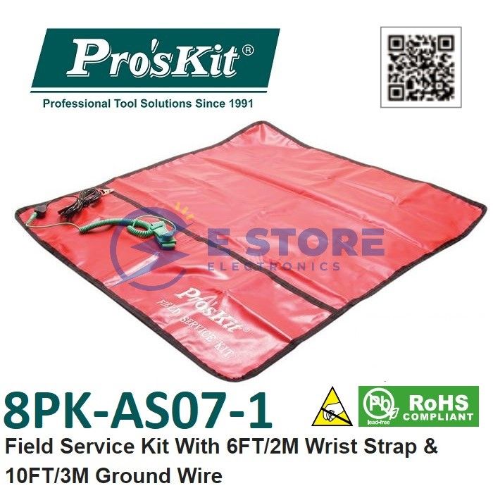 Pro'sKit 8PK-AS07-1 Field Service Kit With 6FT/2M Wrist Strap & 10FT/3M ...