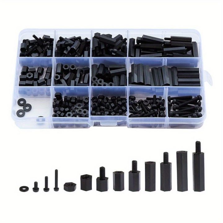 320PCS M3 Male Female Nylon Hex Column Standoff Fixed Plastic Spacing ...