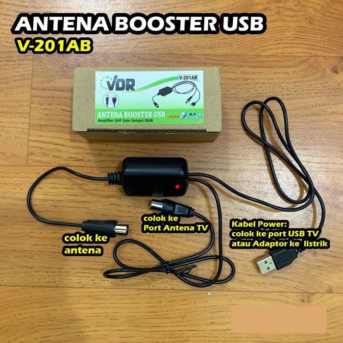 Antena Booster USB Amplifier UHF Penguat Sinyal Antenna TV -VDR ...