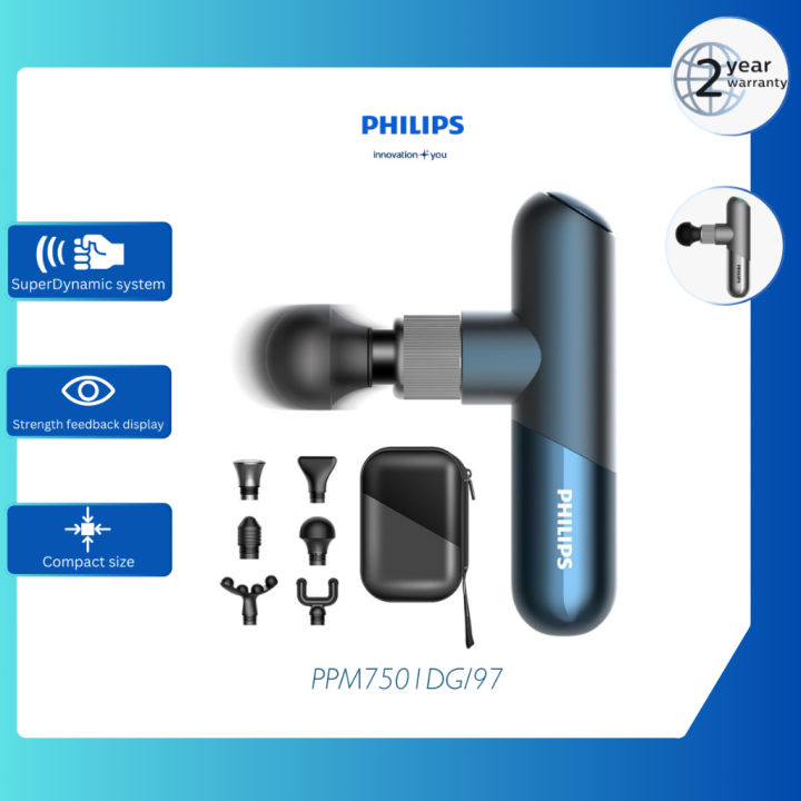 Philips Mini Massage Gun Full Metal for Muscle Percussion Deep Tissues ...