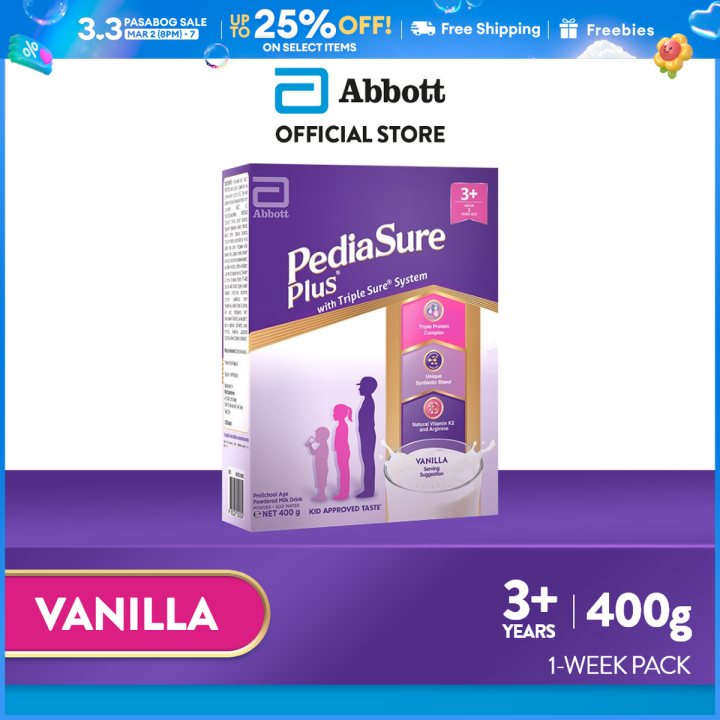 Pediasure Plus 3+ Vanilla 400g for Kids Above 3 Years Old Powdered Milk ...