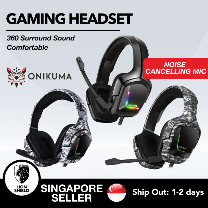 (SG) ONIKUMA K20/K19/K10/X9 Gaming Headset with Noise Cancelling ...
