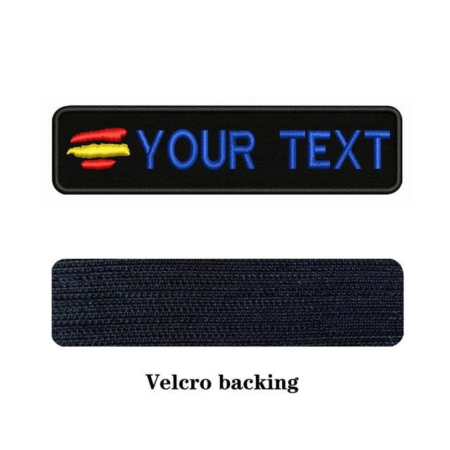 Spanish Flag Spain 10X2.5cm Embroidery Custom Name Text Patch Stripes ...