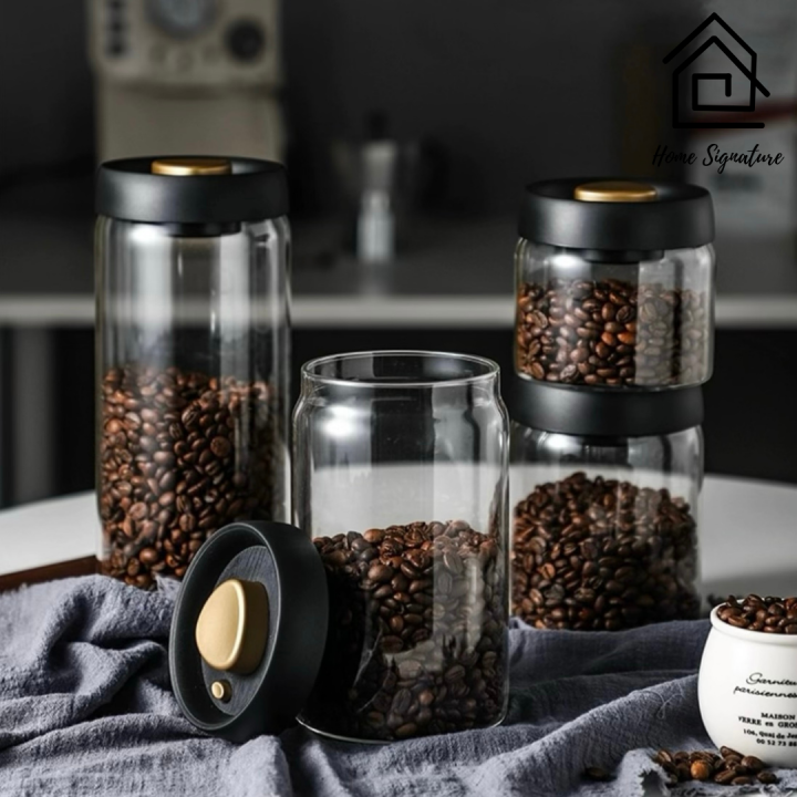 Home Signature Coffee Cans Vacuum Food Grade Sealed Cans Glass Storage ...