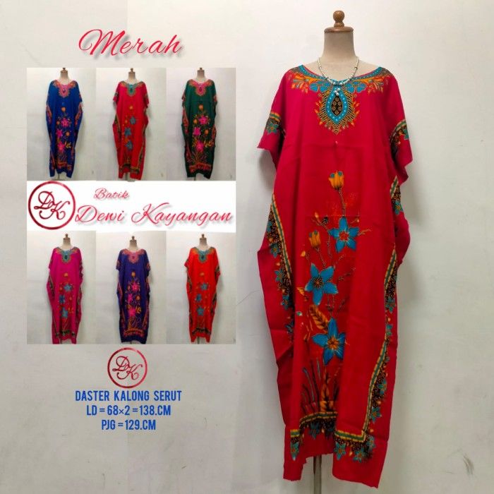DASTER JUMBO, BATIK DEWI KAYANGAN, BAJU TIDUR,DASTER SUSUN - Merah ...