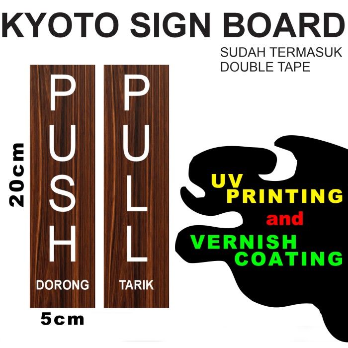 Wooden Kyoto Sign Board Wood Tarik Dorong Push Pull Pintu MDF WT16 ...