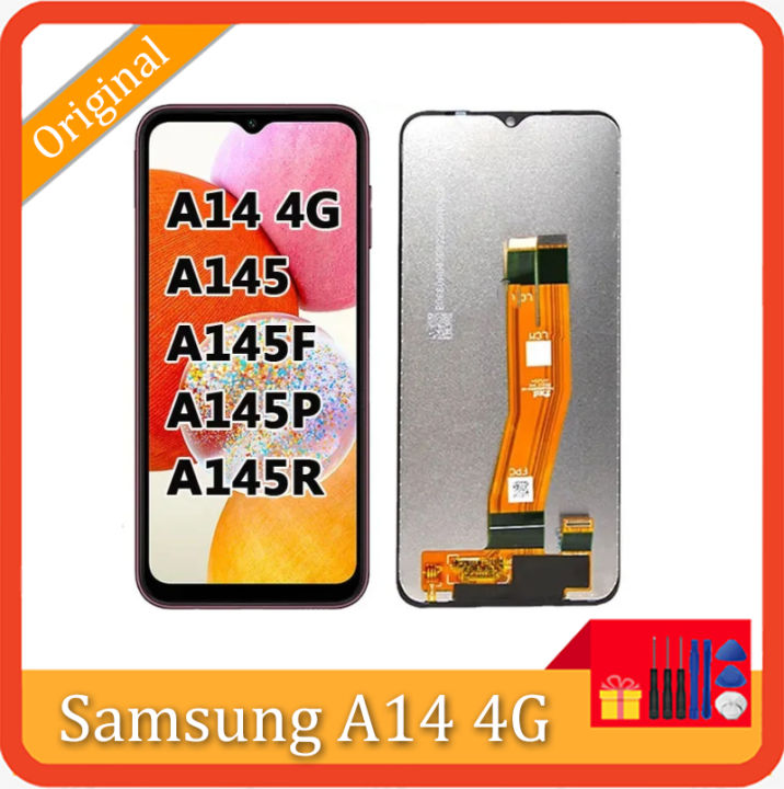 ต้นฉบับ6.6 "สำหรับ Samsung Galaxy A14 4G A145แอลซีดี A145F A145M A145P ...