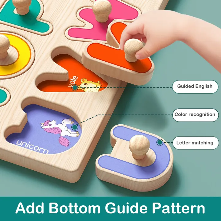 NIKO ABC Letter Digital Puzzle Wooden Toys For Kids Alphabet Number ...