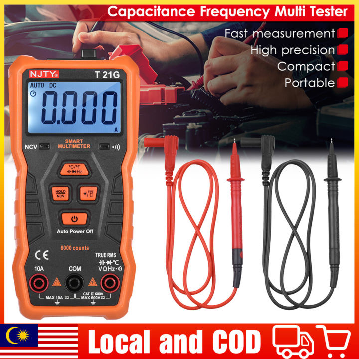 NJTY T21G 6000 Counts Multifunction Auto-Ranging Voltage Meter Tester ...