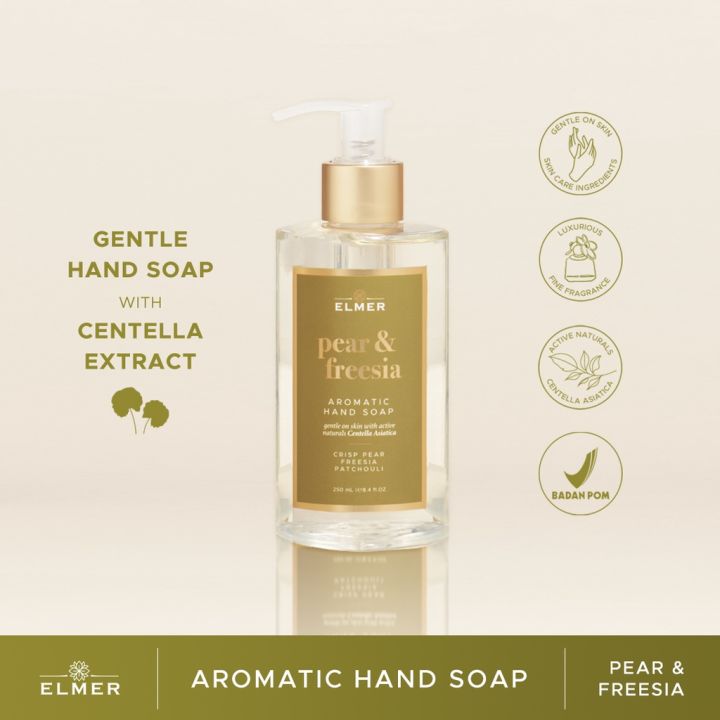 ELMER Pear & Freesia Hand Soap 250ml Gel Aromatic Antibacterial Sabun ...