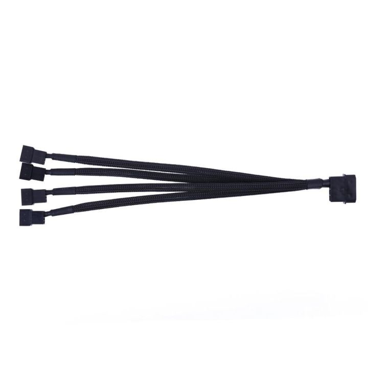 AMUMU PWM Tinned Copper Fan Splitter Cable Wiring IDE Molex to 4-Port ...